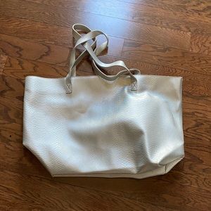 Bags | Silver Tote | Poshmark